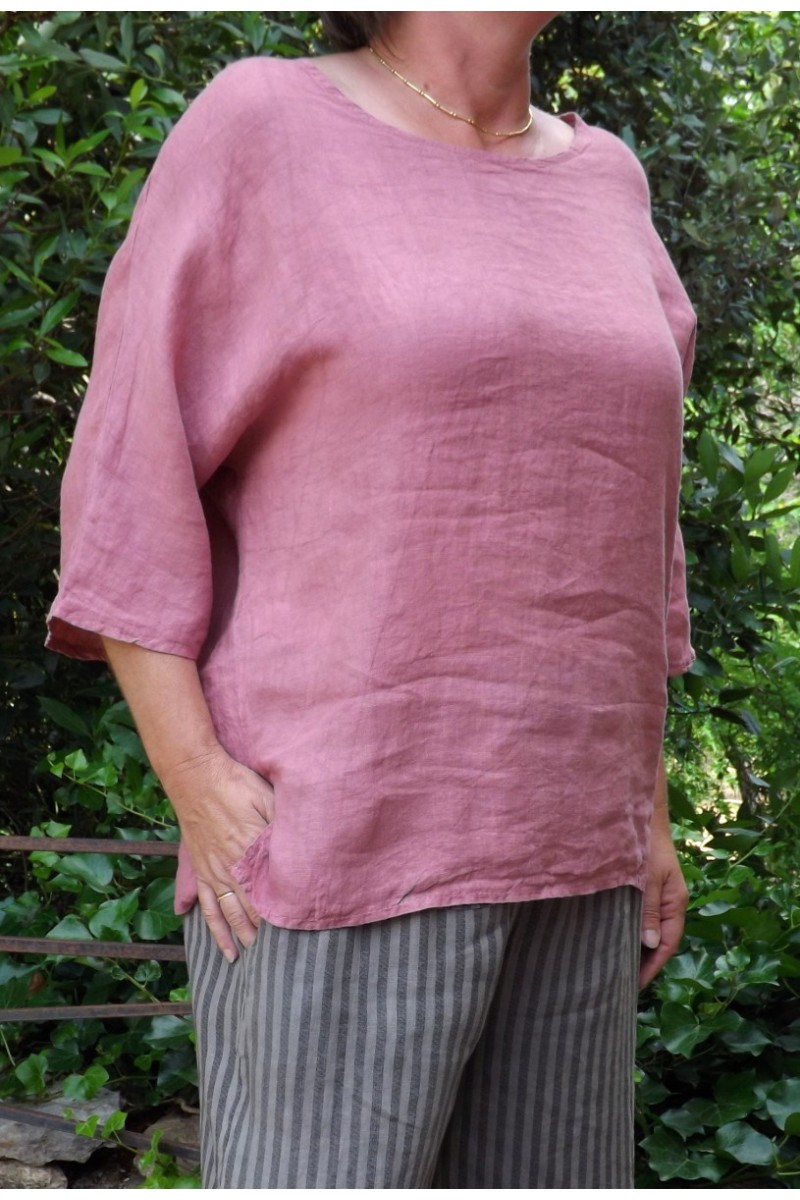 Top en lin lie de vin