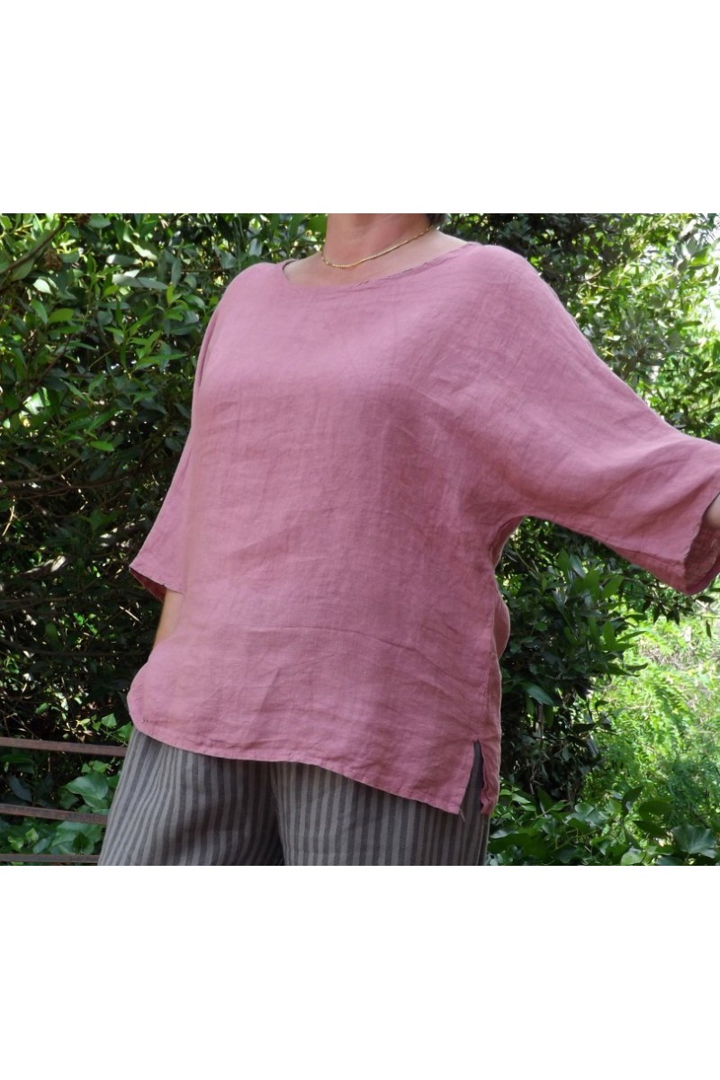 Top en lin lie de vin